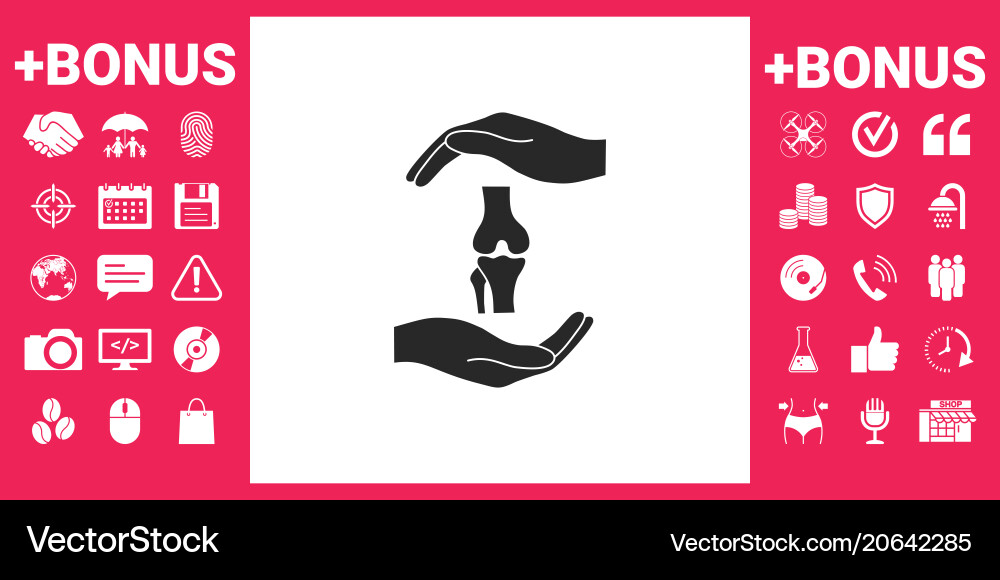 Hands holding knee-joint - protection symbol Vector Image
