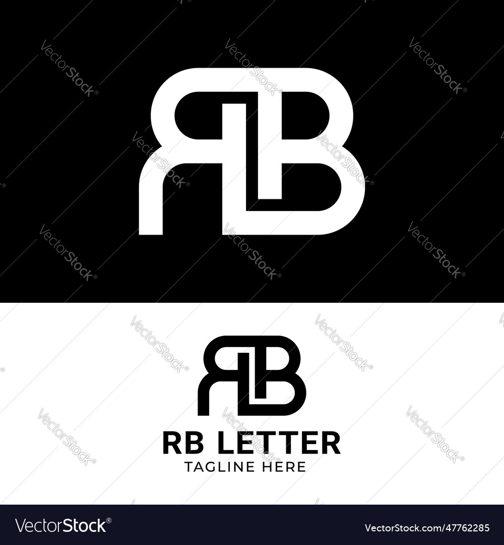 Letter monogram r b rb br in simple modern logo Vector Image