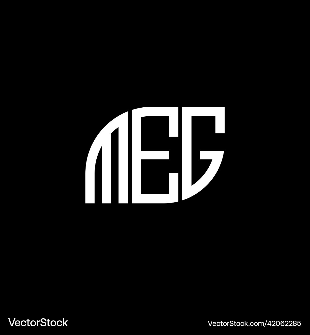 Meg letter logo design on black background Vector Image