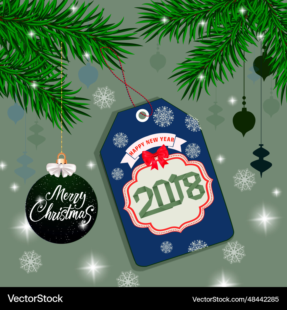 Merry christmas lettering on bauble Royalty Free Vector