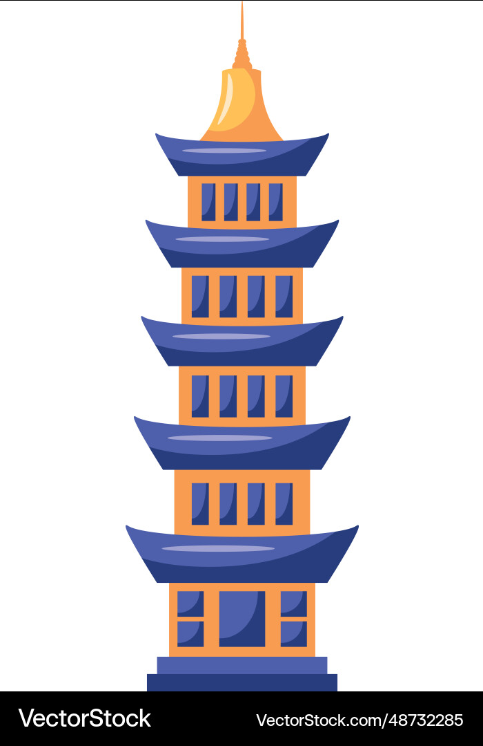 Pagoda temple in asia Royalty Free Vector Image