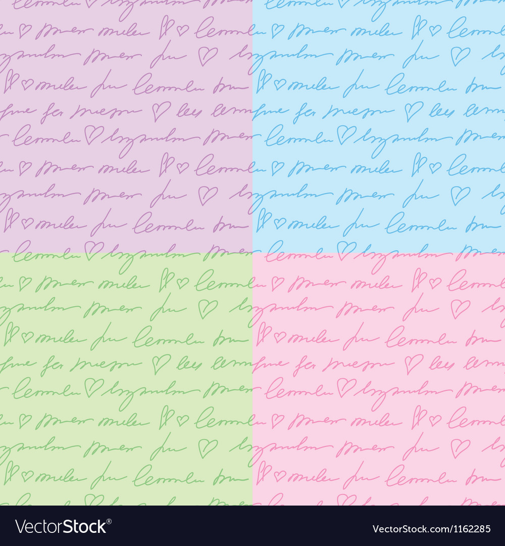 Patterns with hand writing elements Royalty Free Vector