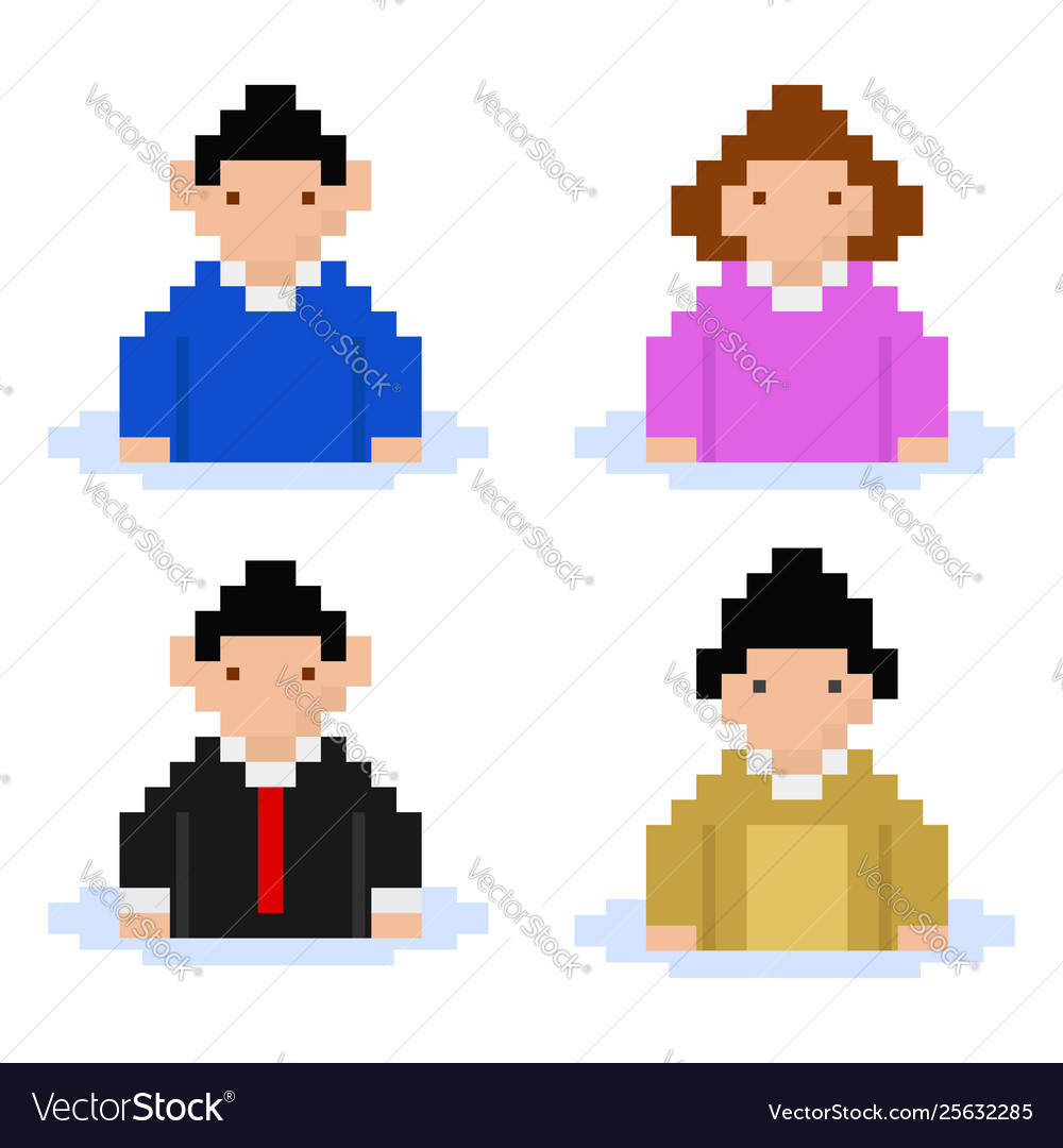 Pixel users Royalty Free Vector Image - VectorStock