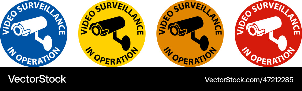 Video surveillance in operation sign white Vector Image