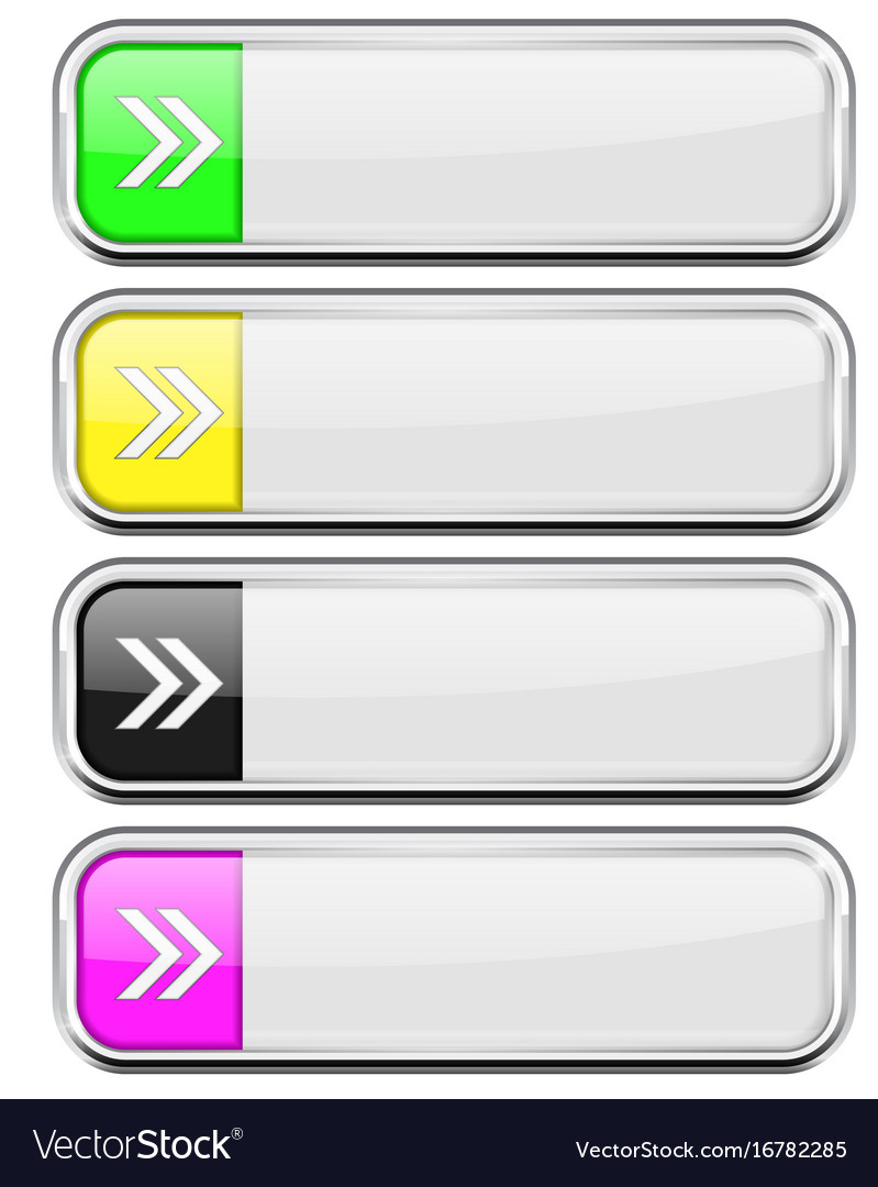 White buttons with colored tags menu interface Vector Image