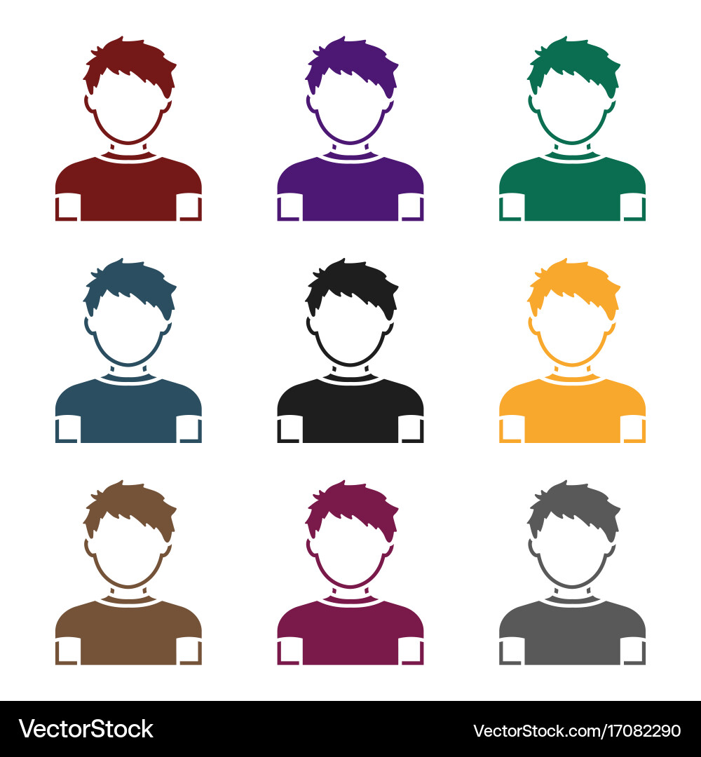 Boy icon in black style isolated on white Vector Image