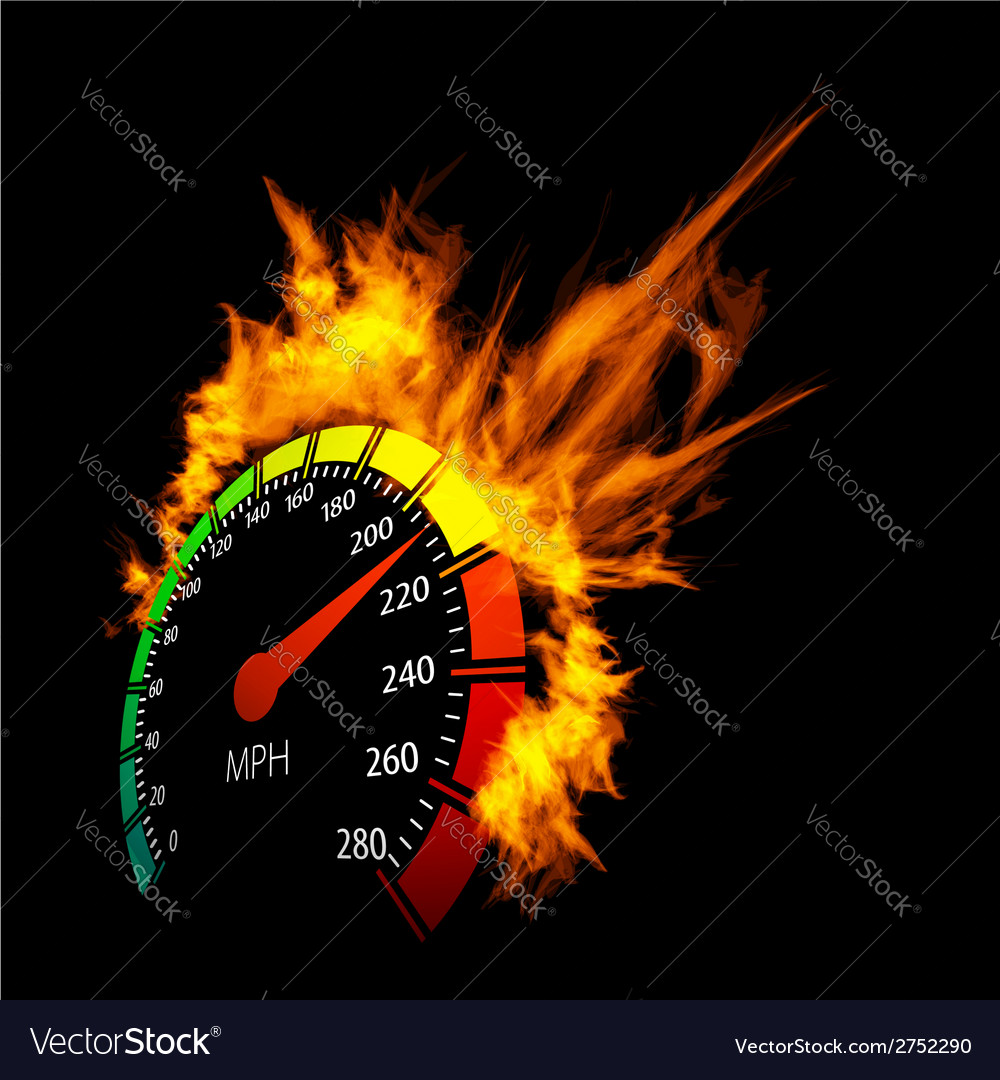 Burning speedometer Royalty Free Vector Image - VectorStock