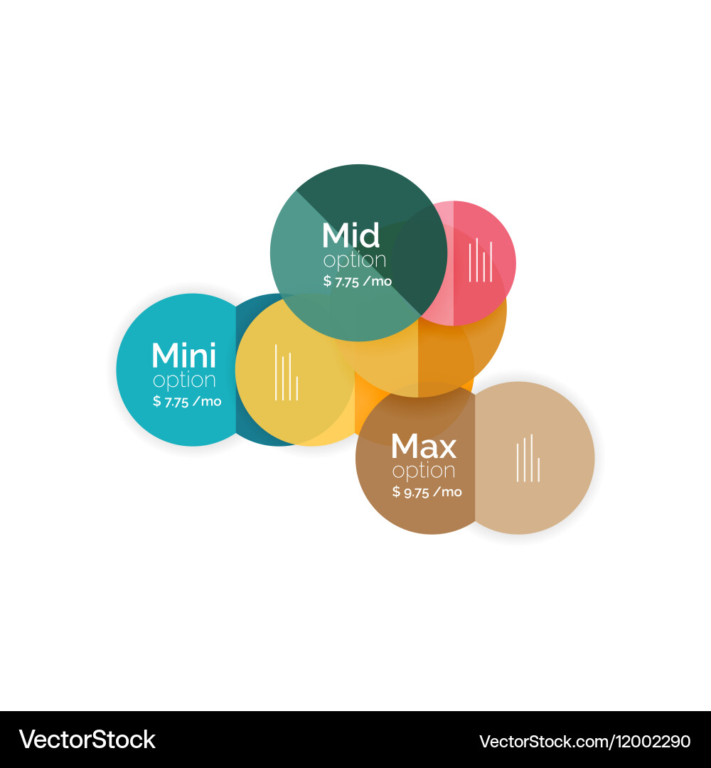 Circle business option diagrams Royalty Free Vector Image