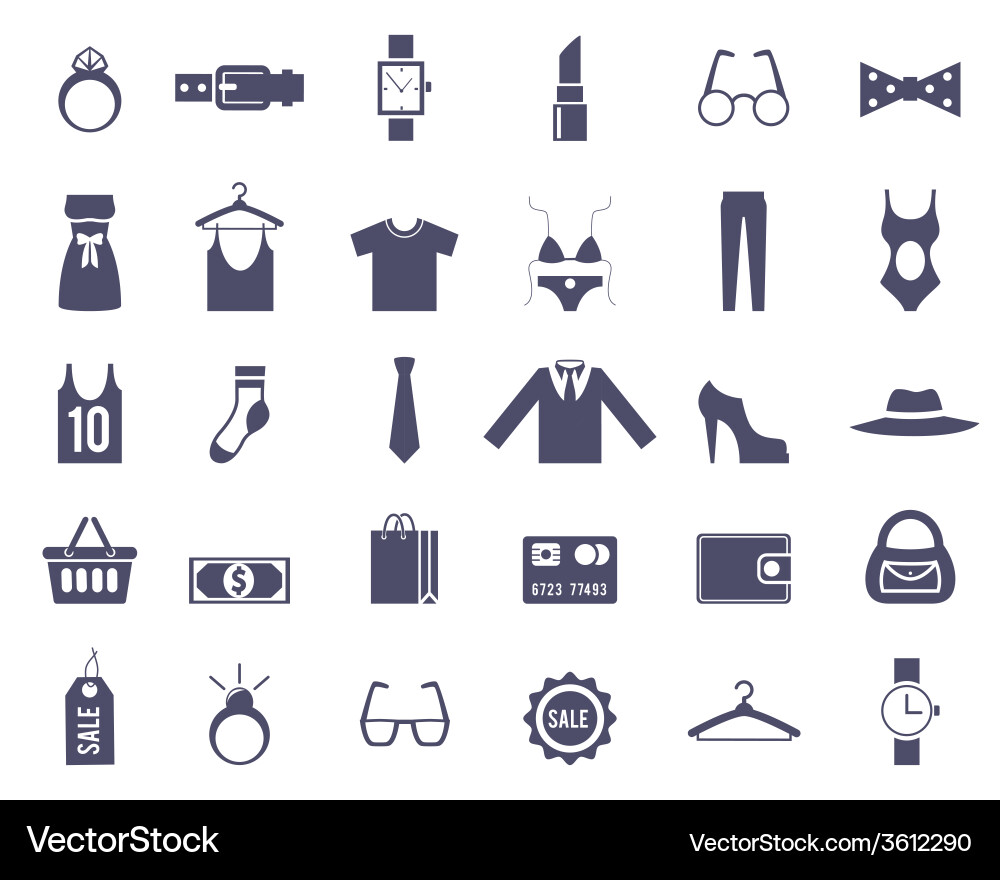 Clothing and accessories themed graphics Vector Image