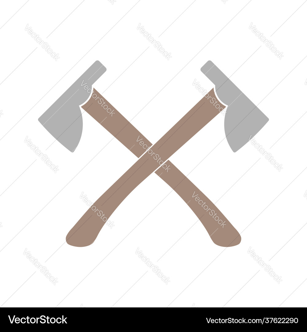 Crossed axes emblem flat style isolated on white Vector Image
