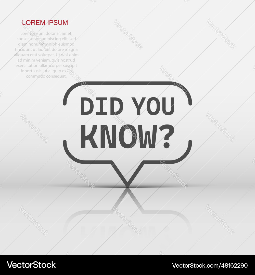 Did you know icon in flat style banner Royalty Free Vector