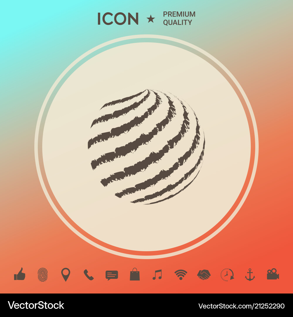 Earth logo design with textured stripes Royalty Free Vector