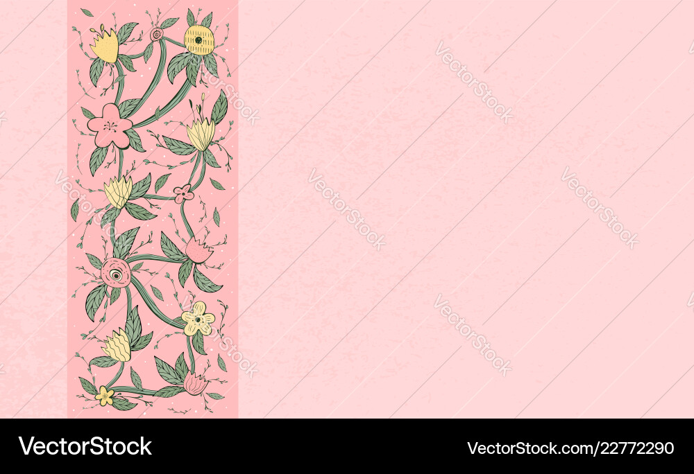 Flowers composition in doodle style Royalty Free Vector