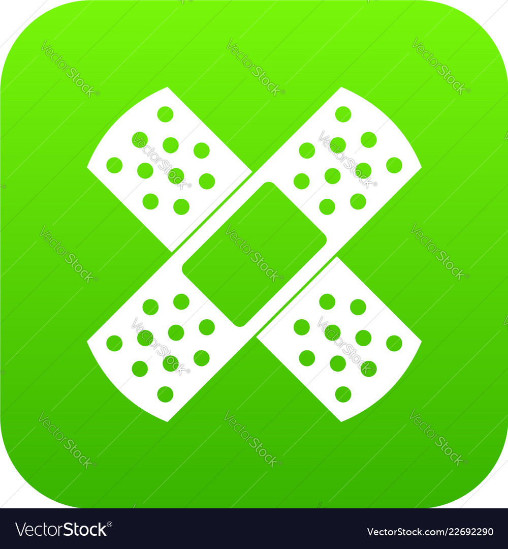 Patch icon digital green Royalty Free Vector Image