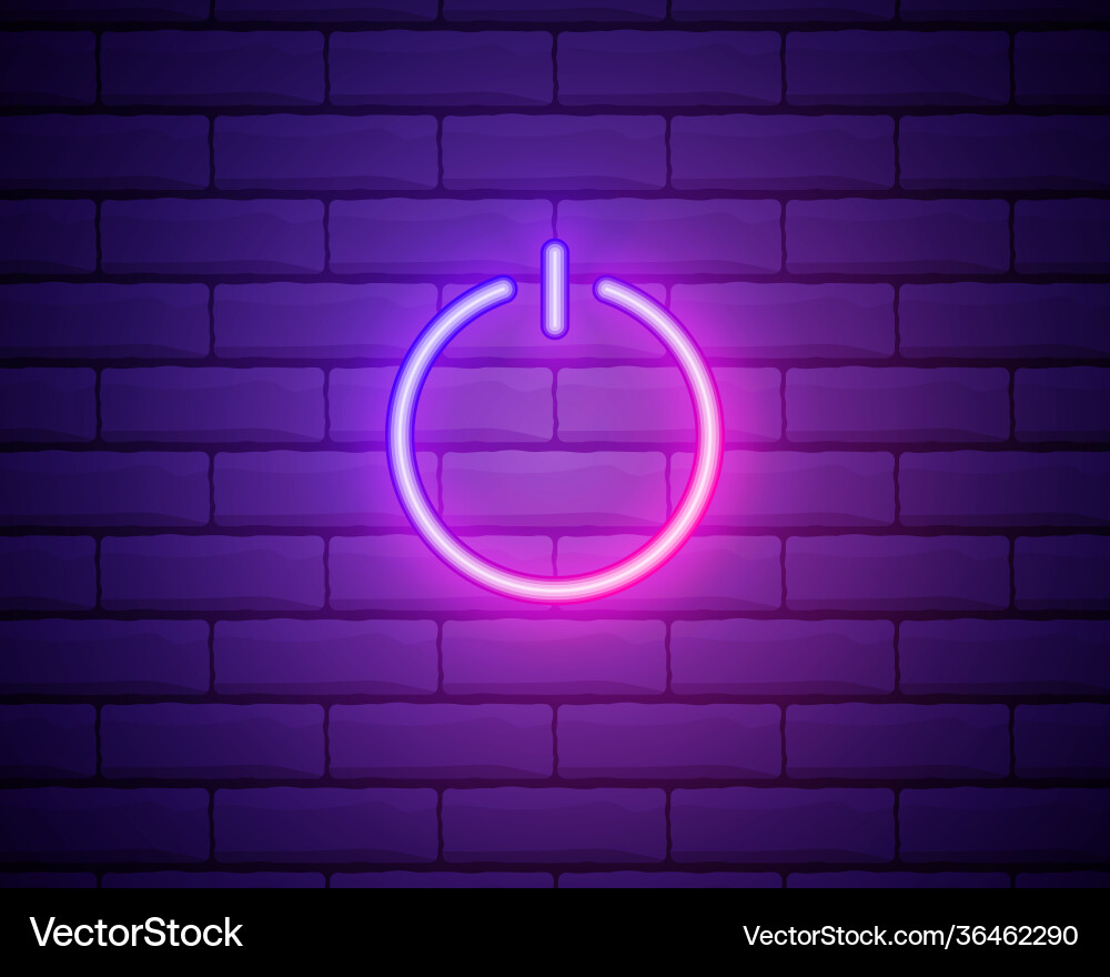 Power button blue glowing neon ui ux icon Vector Image