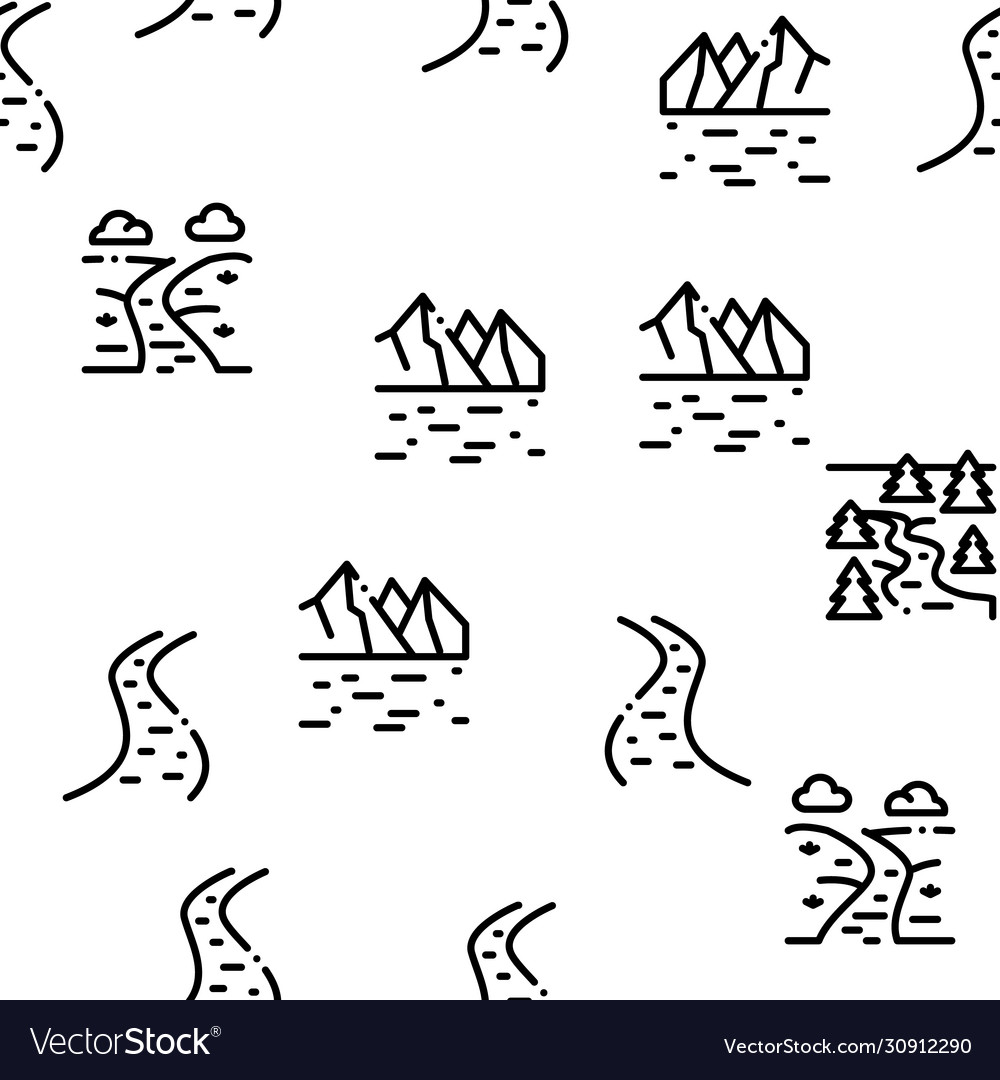 River landscape seamless pattern Royalty Free Vector Image