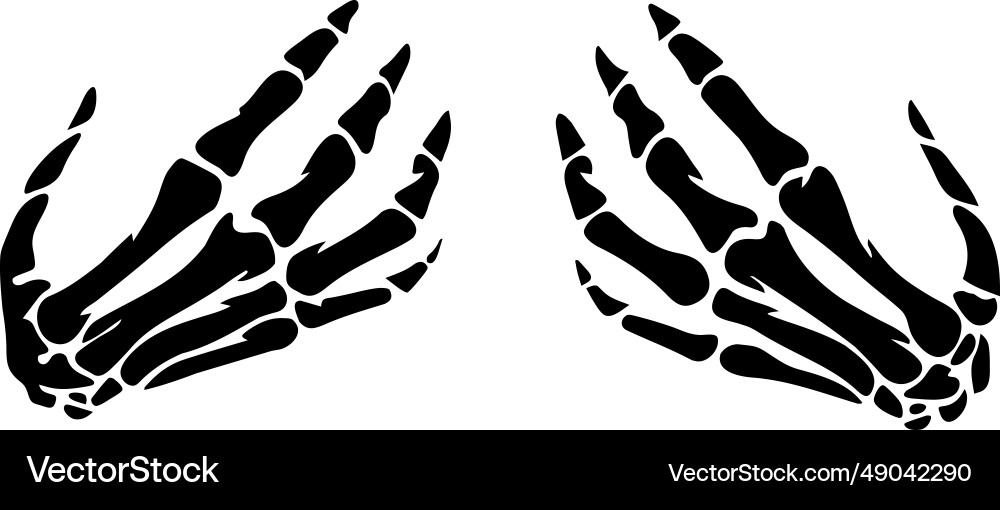 Skeleton hands heavy metal sign image Royalty Free Vector