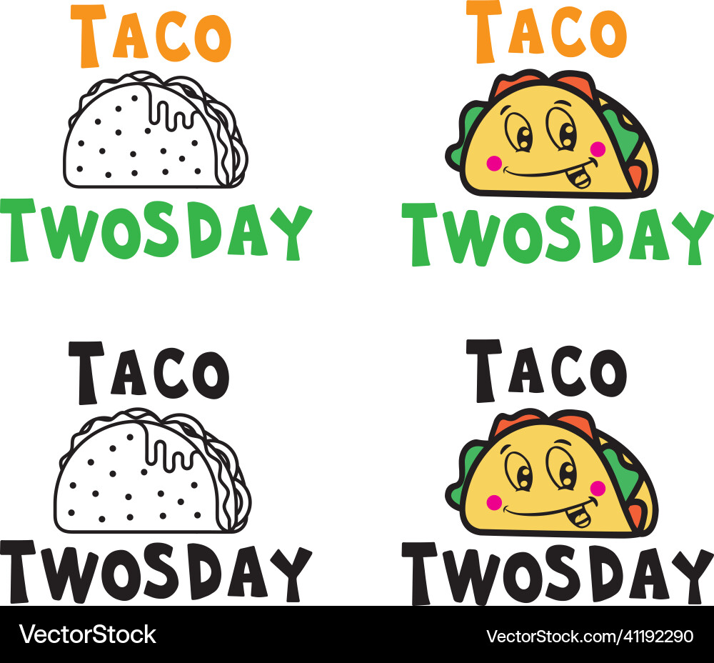 Taco twosday svg bout cute Royalty Free Vector Image