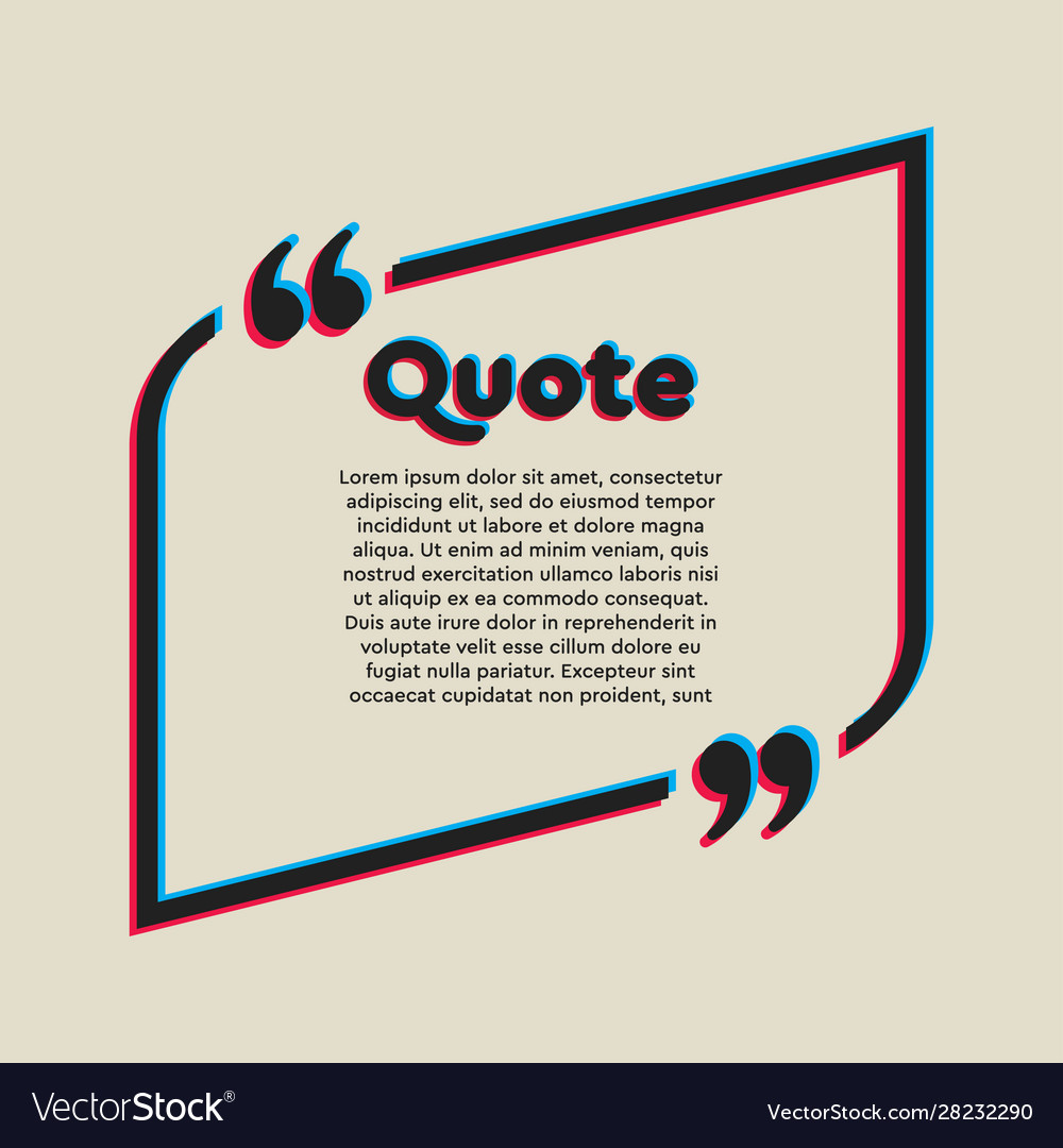 Template a creative quote bracket square Vector Image