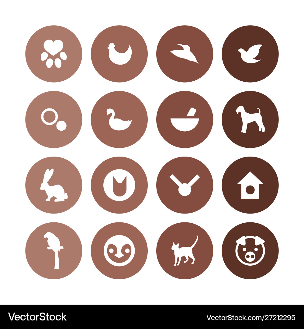 Animals pets icons universal set for web and ui Vector Image