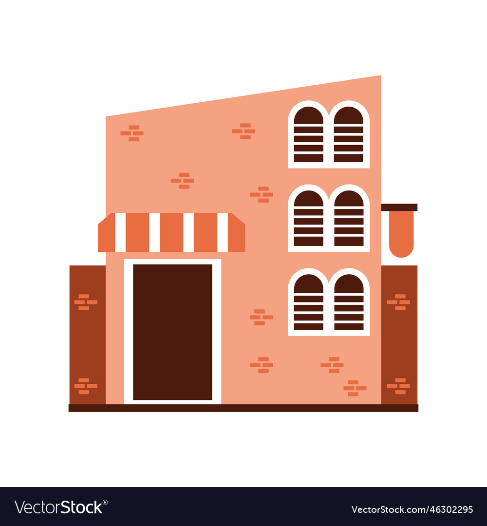 Building with bricks flat Royalty Free Vector Image
