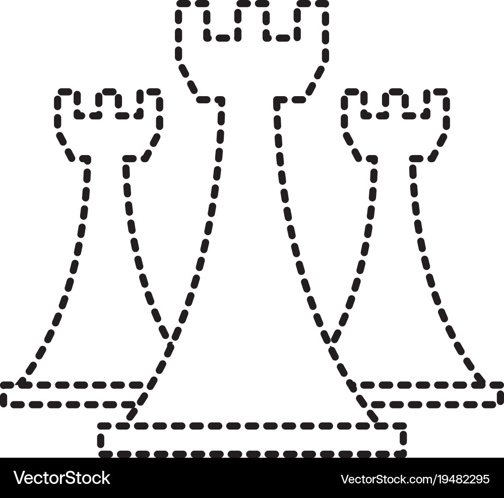 Chess rook pieces game strategy symbol Royalty Free Vector