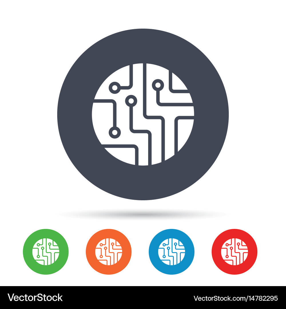 Circuit board sign icon technology symbol Vector Image