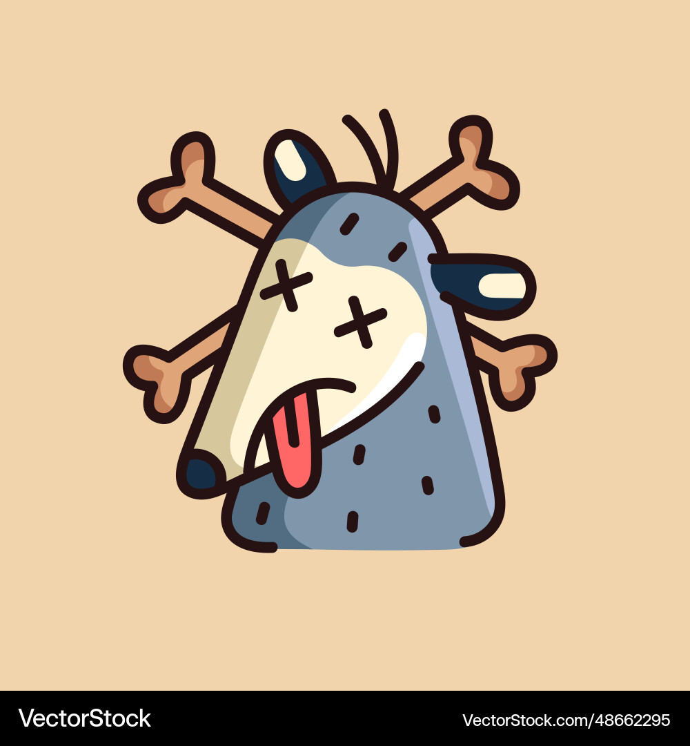 Dead animal face dying opossum with negative Vector Image