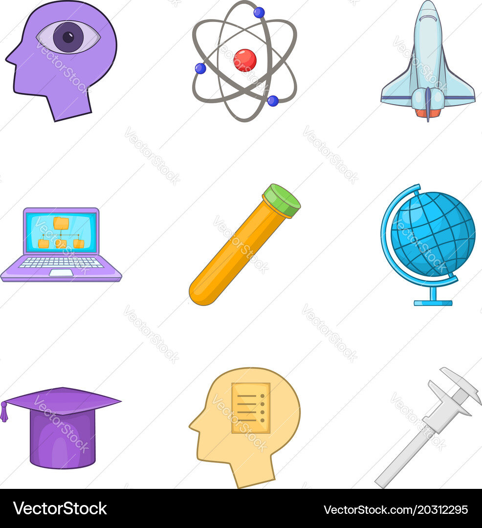 Human faq icons set cartoon style Royalty Free Vector Image