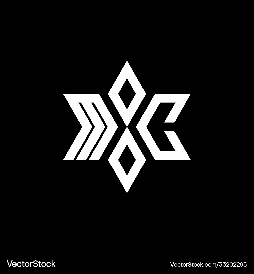 Mc monogram logo with star shape and luxury style Vector Image