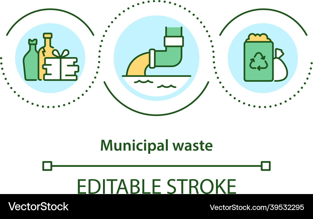 Municipal waste concept icon Royalty Free Vector Image