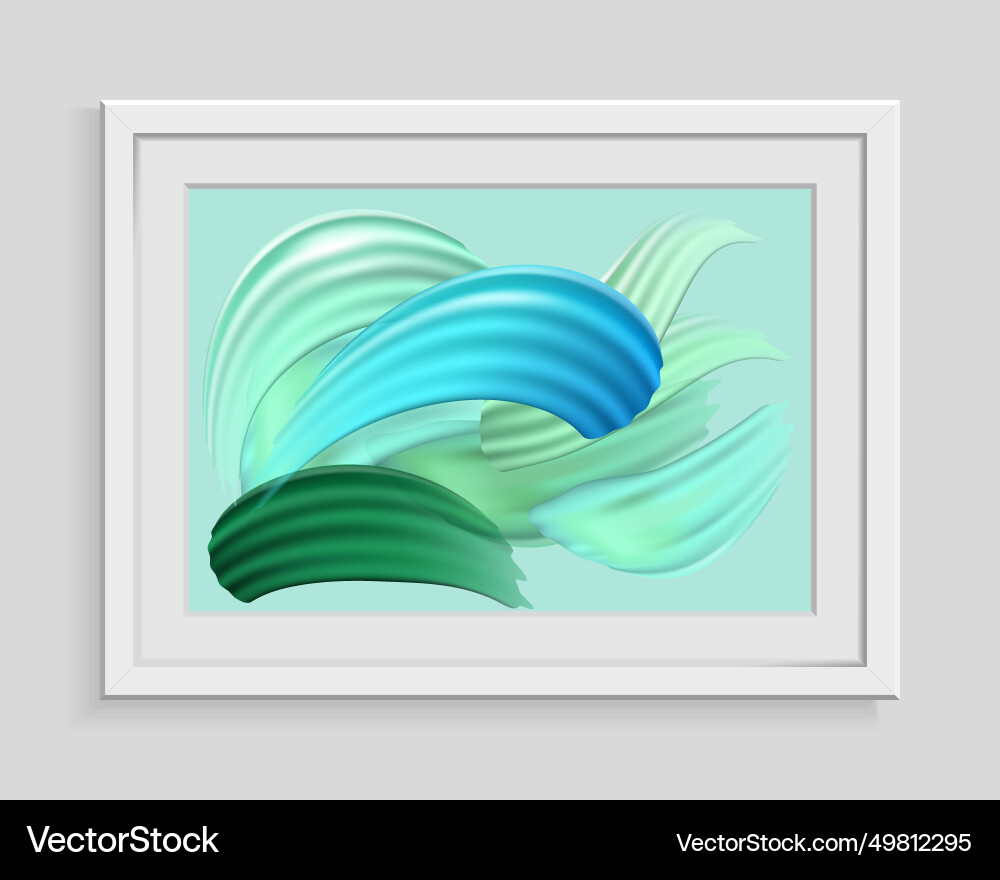Realistic horizontal white picture frame Vector Image