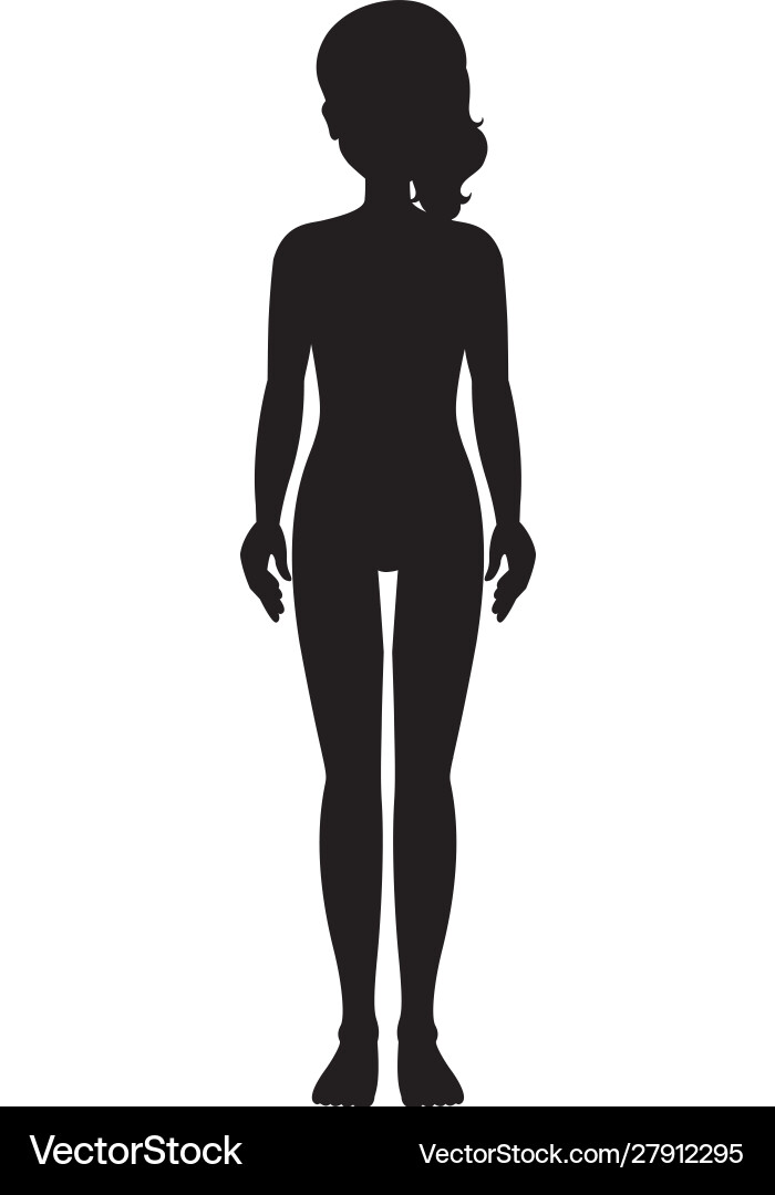 Silhouette human female on white background Vector Image