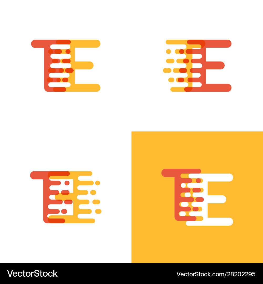 Te letters logo with accent speed soft orange Vector Image
