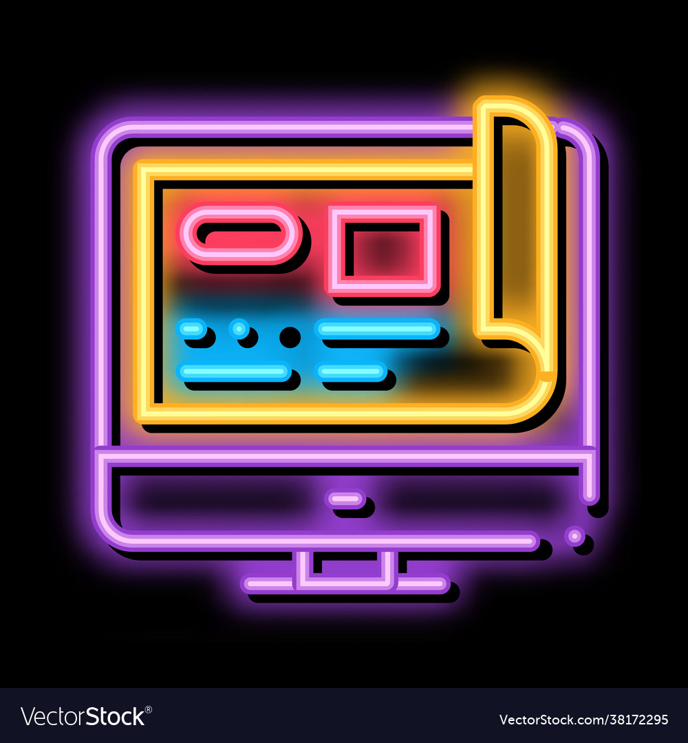 Web site project neon glow icon Royalty Free Vector Image