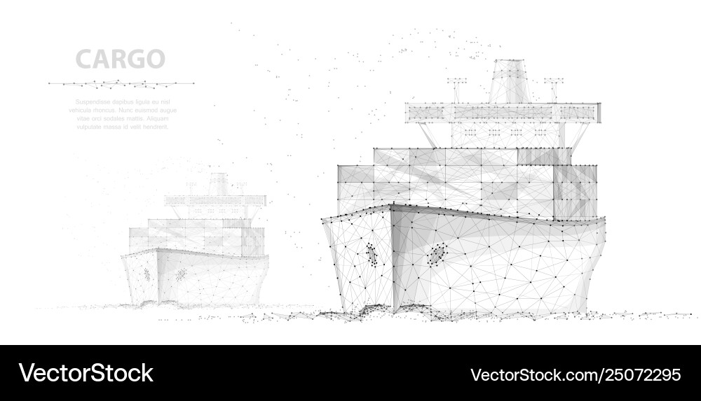Worldwide cargo ship two boats abstract Royalty Free Vector