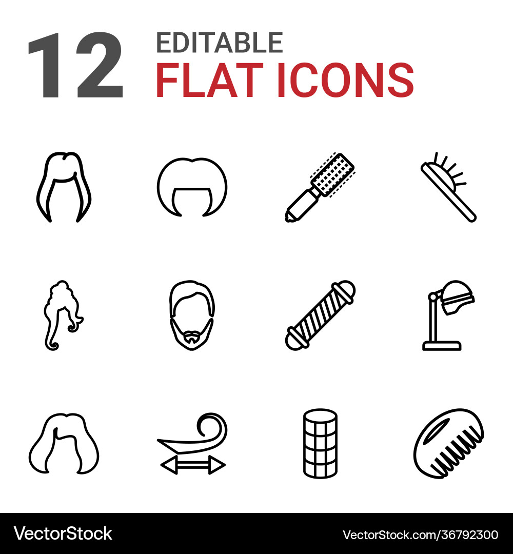 12 hairstyle icons Royalty Free Vector Image - VectorStock