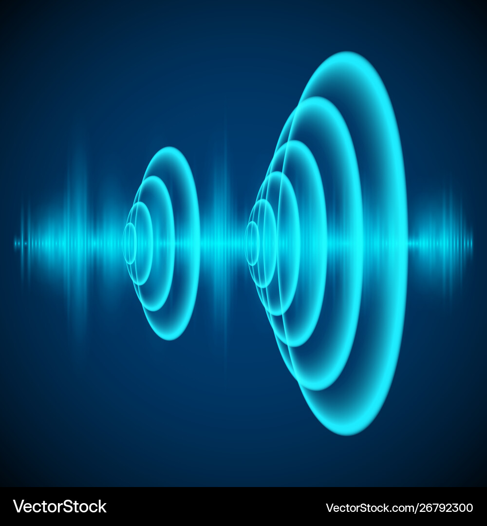 Abstract digital sound wave sine wave on dark Vector Image