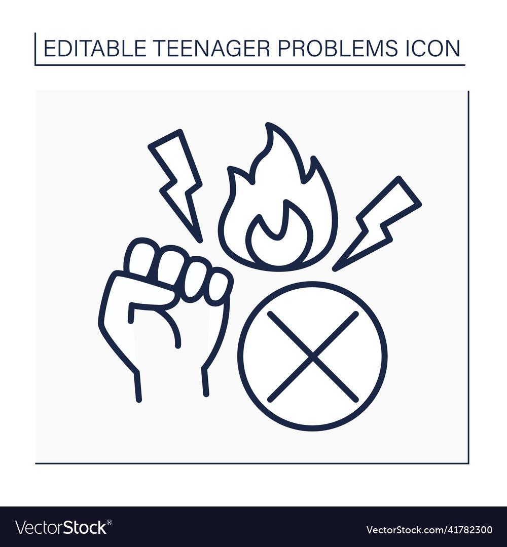 Aggression line icon Royalty Free Vector Image Aggression line icon Royalty Free Vector Image