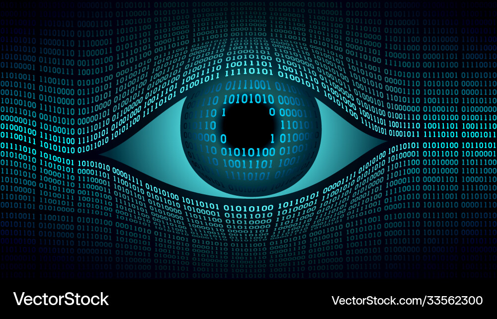 Big brother electronic eye concept technologies Vector Image