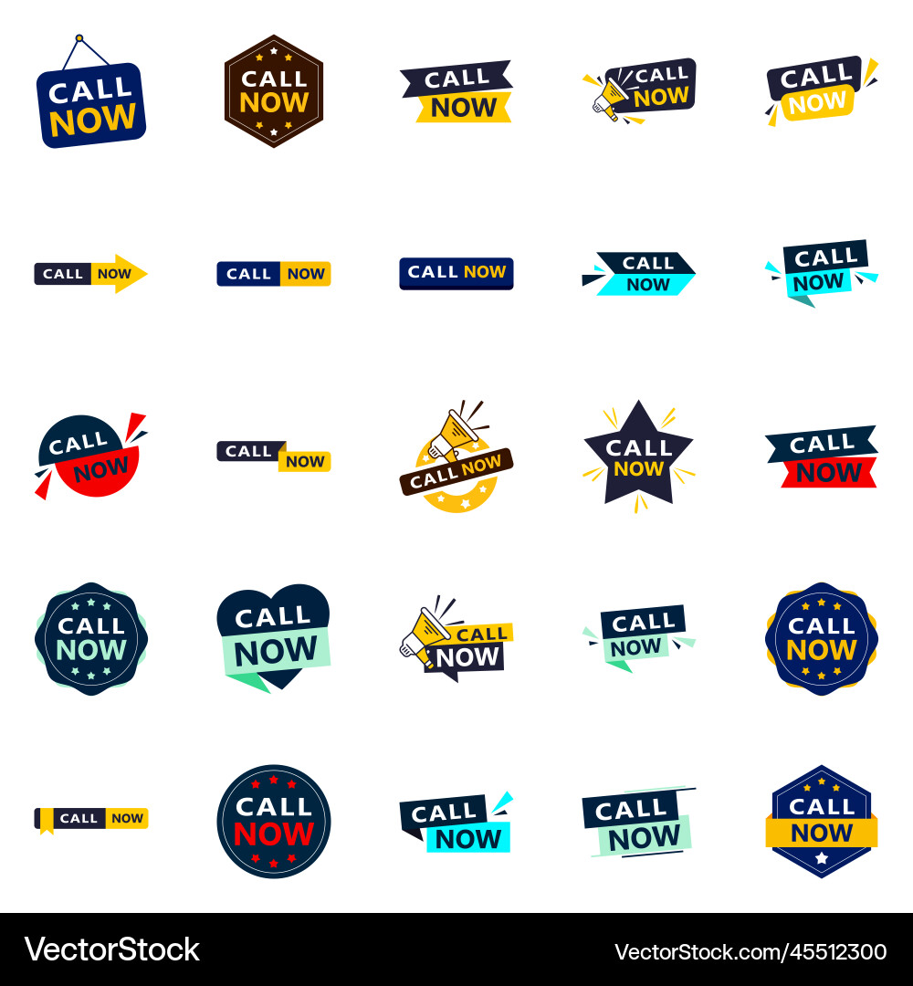 Call now 25 unique typographic designs to stand Vector Image
