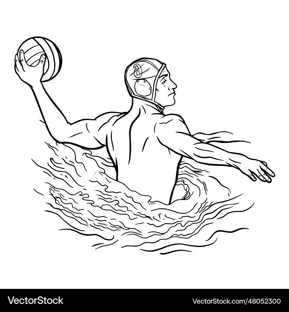 Cool water polo athlete Royalty Free Vector Image