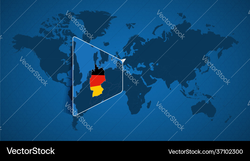 Detailed world map with pinned enlarged map Vector Image