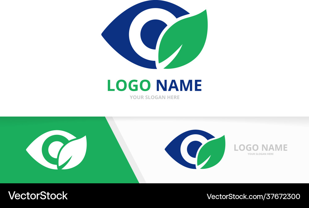 Eco eye logo combination unique organic Royalty Free Vector