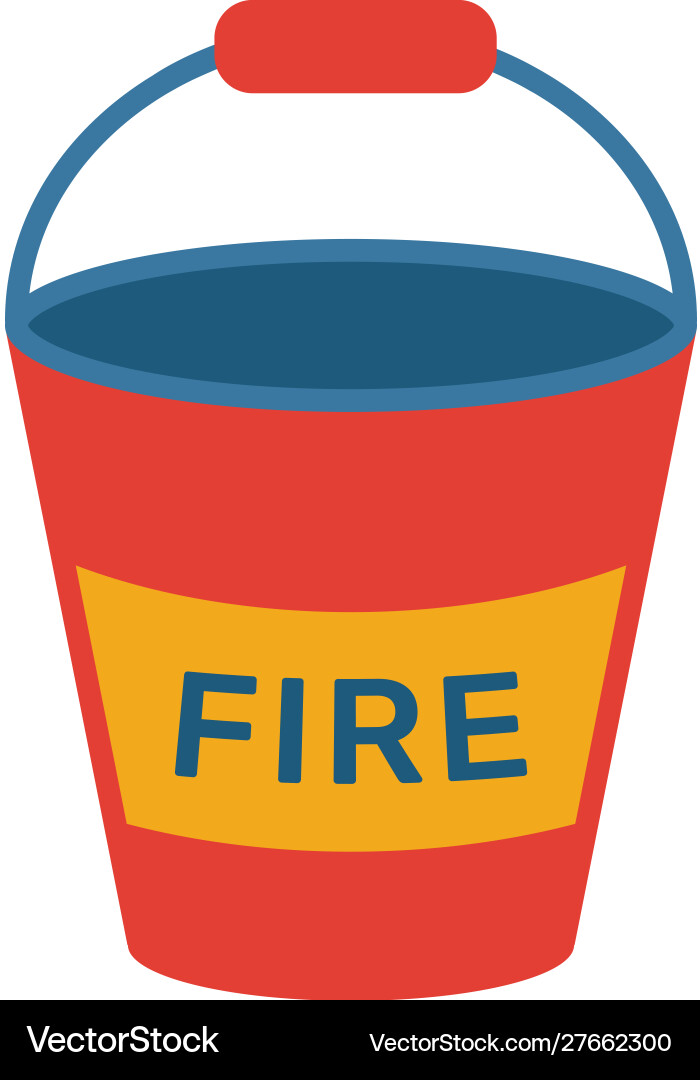 Fire bucket icon simple flat element from fire Vector Image