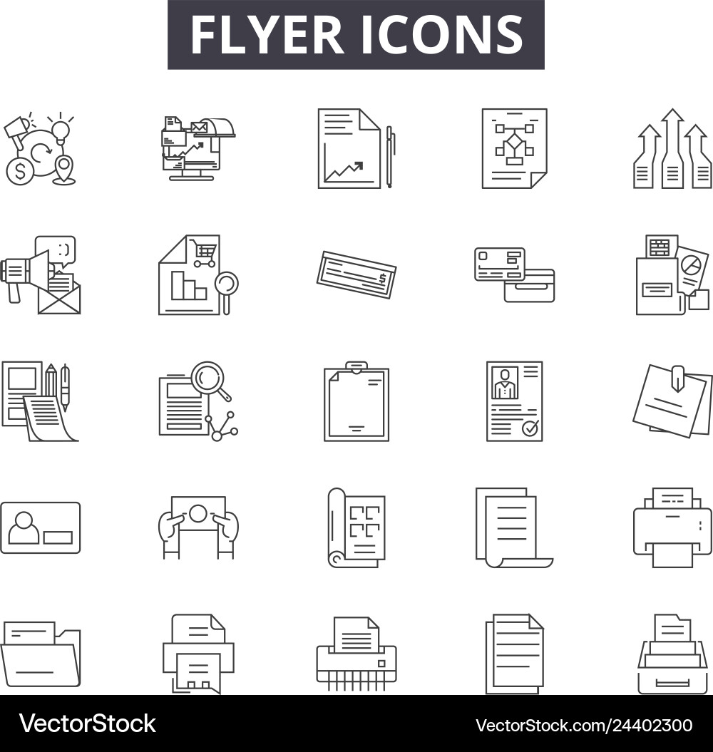 Flyer line icons for web and mobile design Vector Image