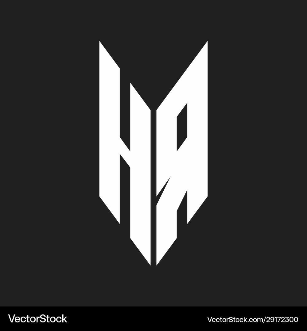 Hr logo monogram with emblem style isolated Vector Image