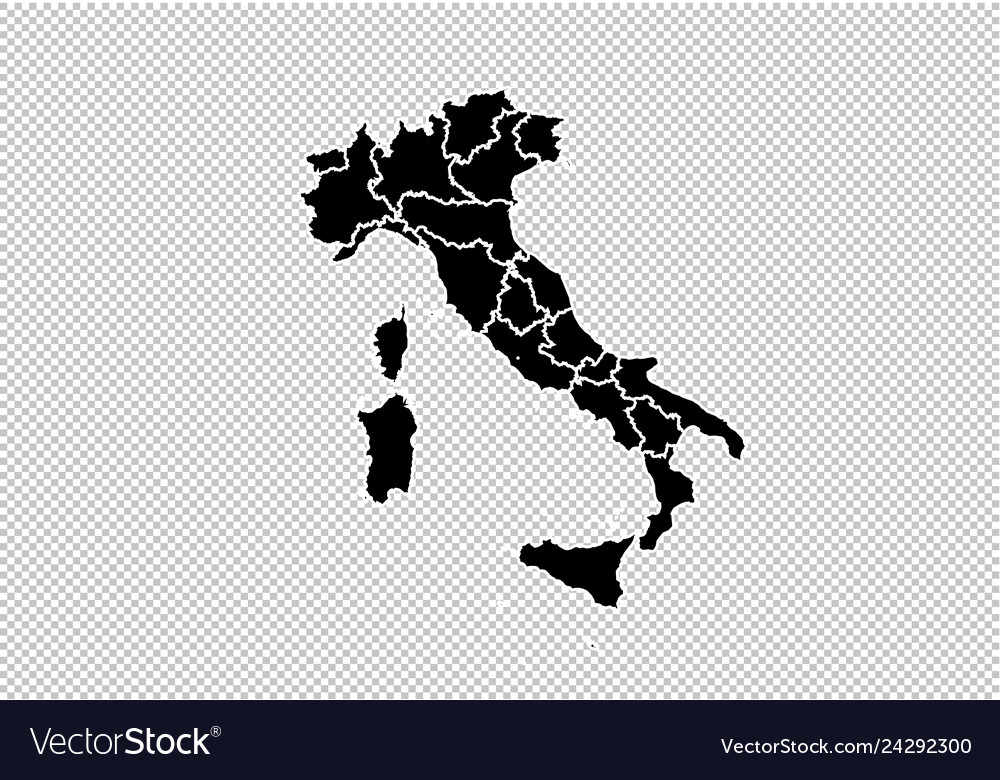 Italy map - high detailed black Royalty Free Vector Image Italy map - high detailed black Royalty Free Vector Image