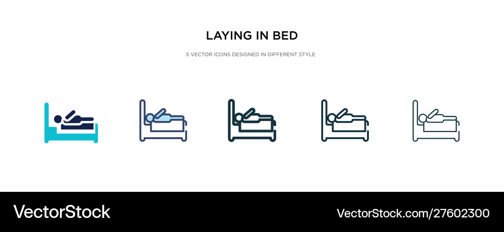 Laying in bed icon in different style two Vector Image