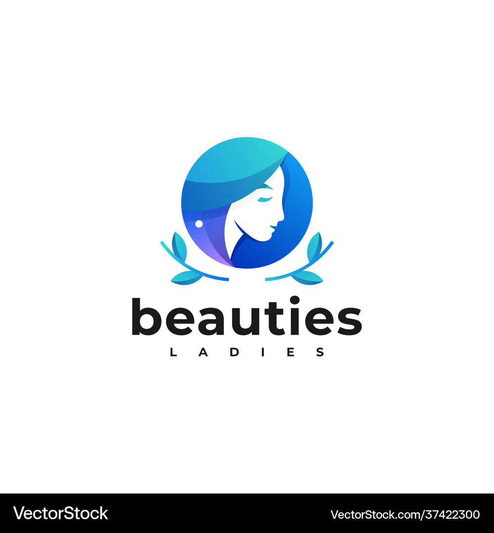 Logo beauties gradient colorful style Royalty Free Vector
